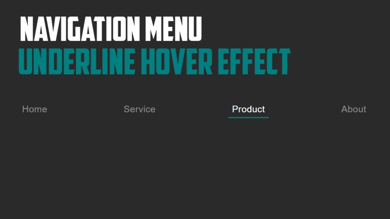 Modern Navbar Design with Underline Hover Effect Using Pure CSS