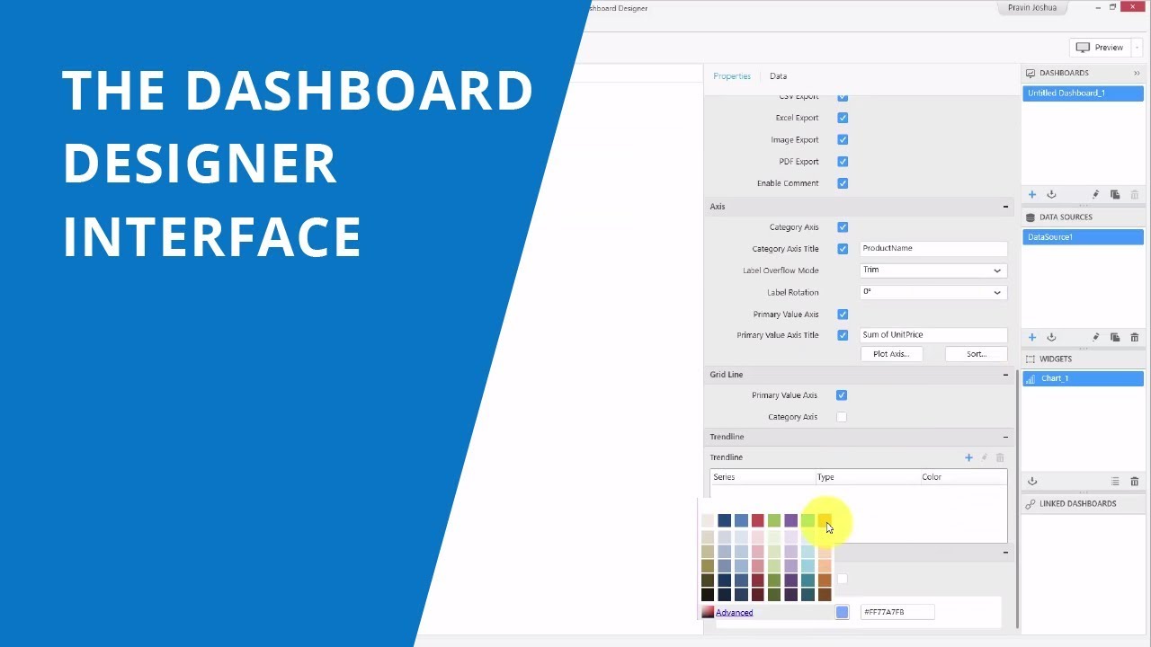 The Dashboard Designer Interface