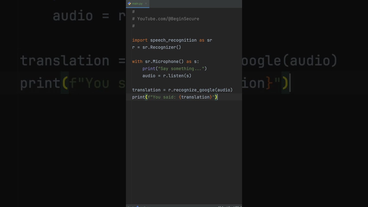Watch Python Turn Your Voice Into Code!