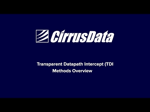 CDS Transparent Datapath Intercept (TDI) Methods