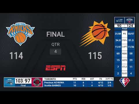 Knicks @ Suns | NBA on ESPN Live Scoreboard