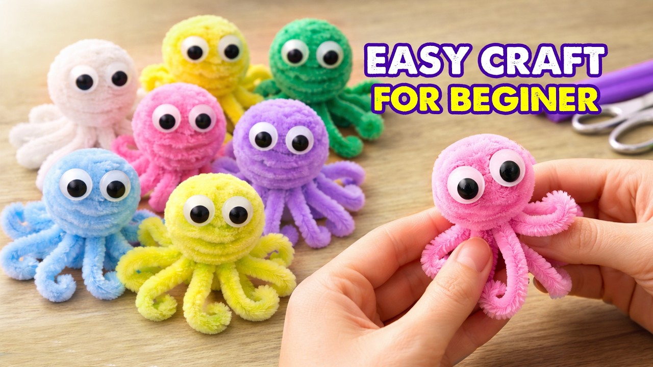 🐙 Anyone Can Make This Cute DIY Craft | Easy Pipe Cleaner Octopus | Beginner DIY Tutorial