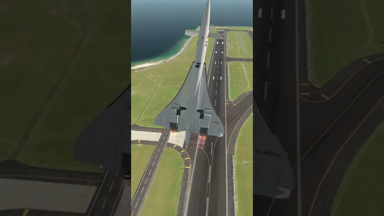 Concorde vertical takeoff, simulation