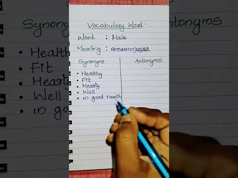 Synonyms & Antonyms of Hale//OET Tips