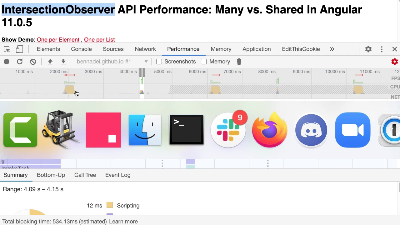IntersectionObserver API Performance: Many vs. Shared In Angular 11.0.5