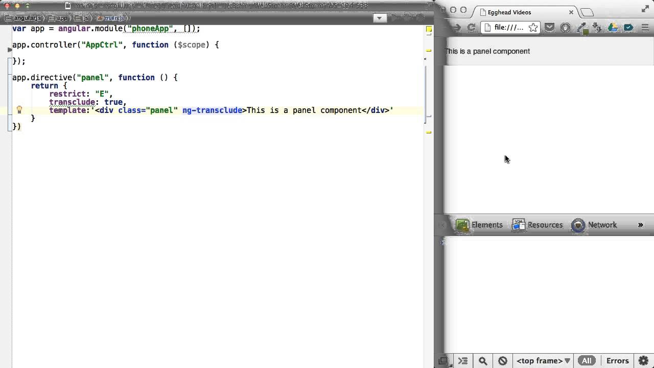 Egghead.io - AngularJS - Transclusion Basics
