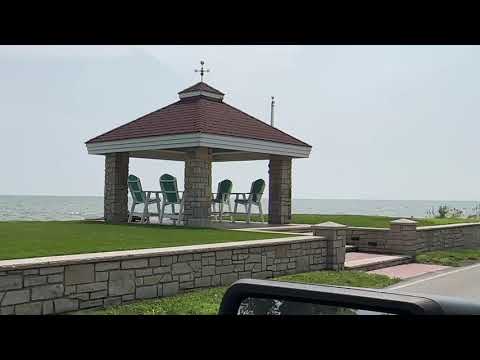 Driving across Cedar Point Peninsula - Sandusky, OH