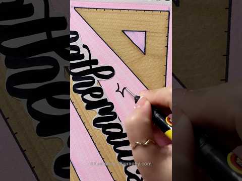Easy Book Cover Design | Math 💖 #NhuanDaoCalligraphy #Calligraphy #FrontPage #shorts