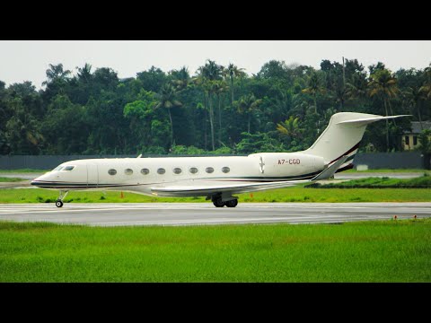 Qatar Executive(QE715) | Gulfstream G650ER | full Taxi, Take off At Cochin International Airport