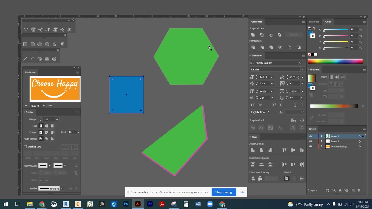 Intro to Illustrator: Selection vs. Direct Selection & Fill/Stroke