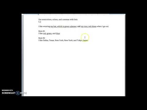 Semicolons, Colons, and Commas with Lists