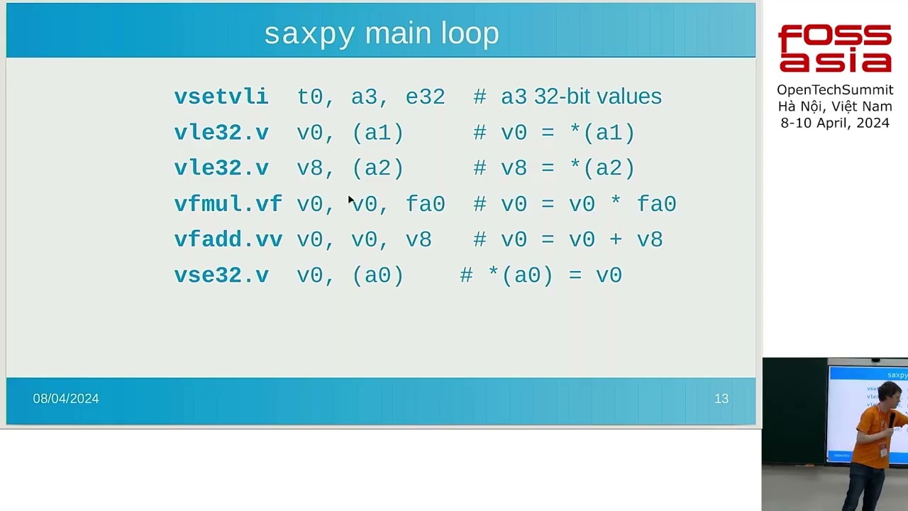 Easy vector optimisation with RISC V Vectors, Rémi Denis Courmont | FOSSASIA Summit 2024
