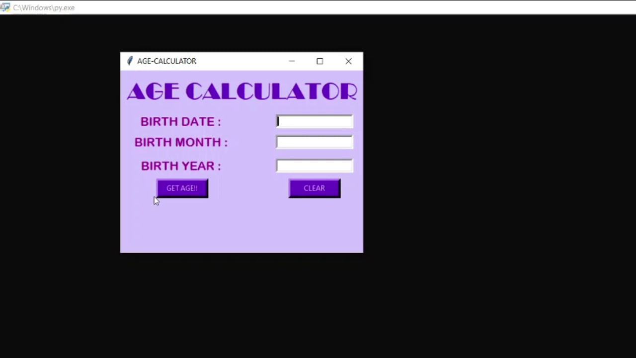 Simple Age Calculator In Python With Source Code | Source Code & Projects