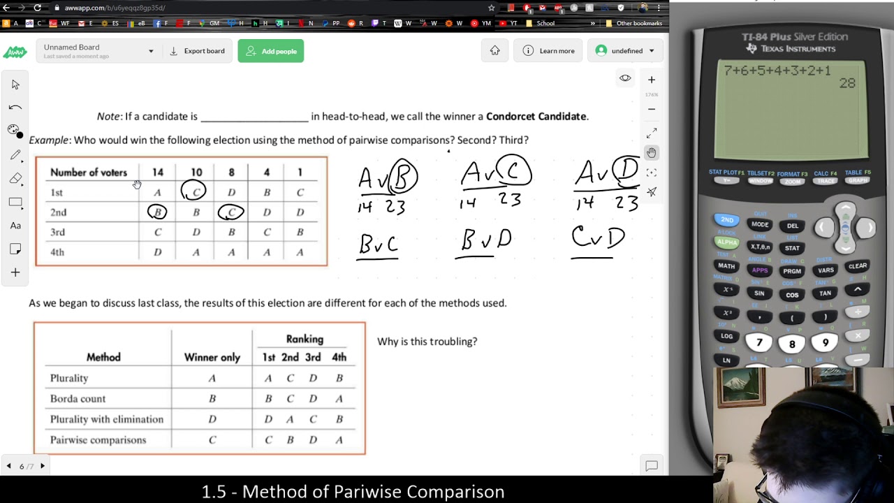 [Math 3003] The Method of Pairwise Comparison