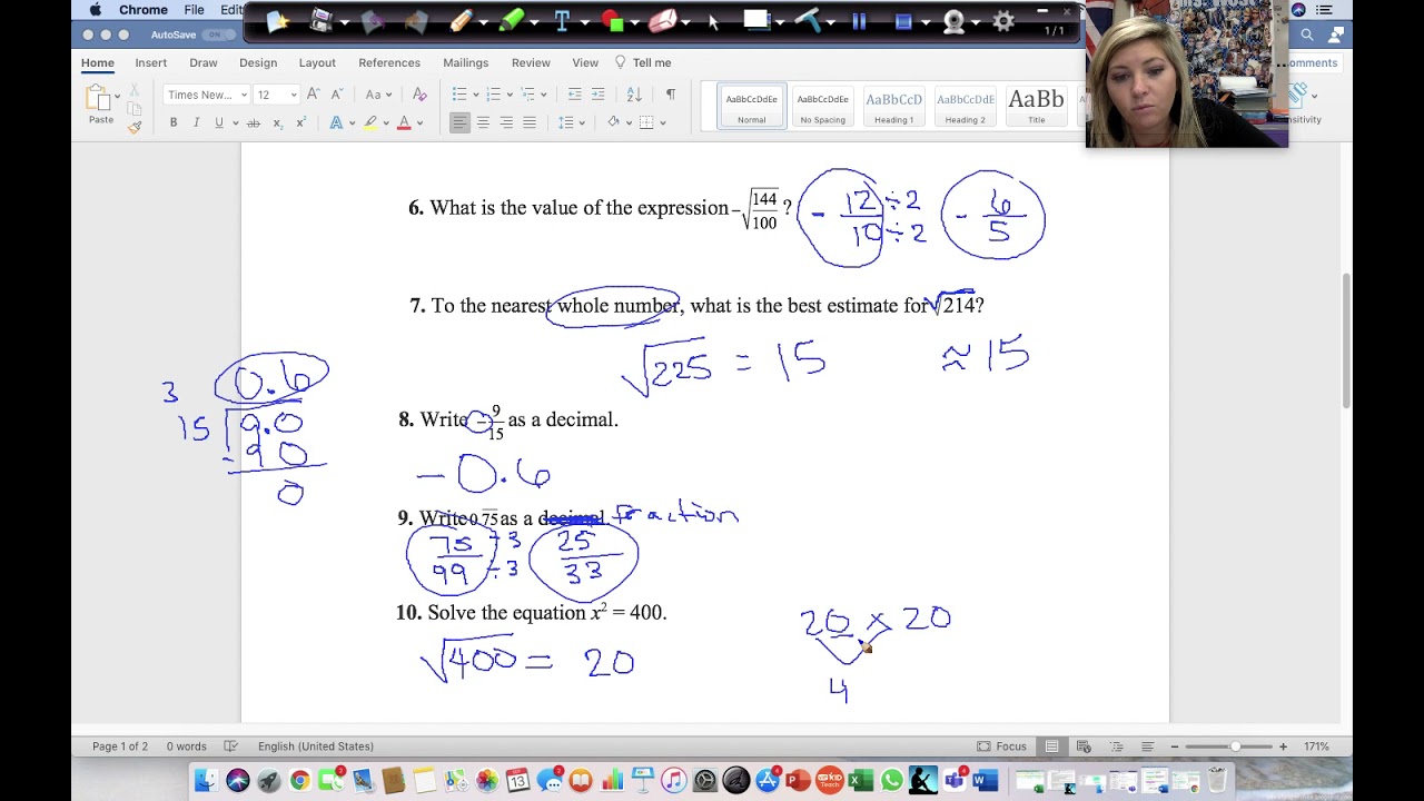 8th grade Chapter 1 study guide