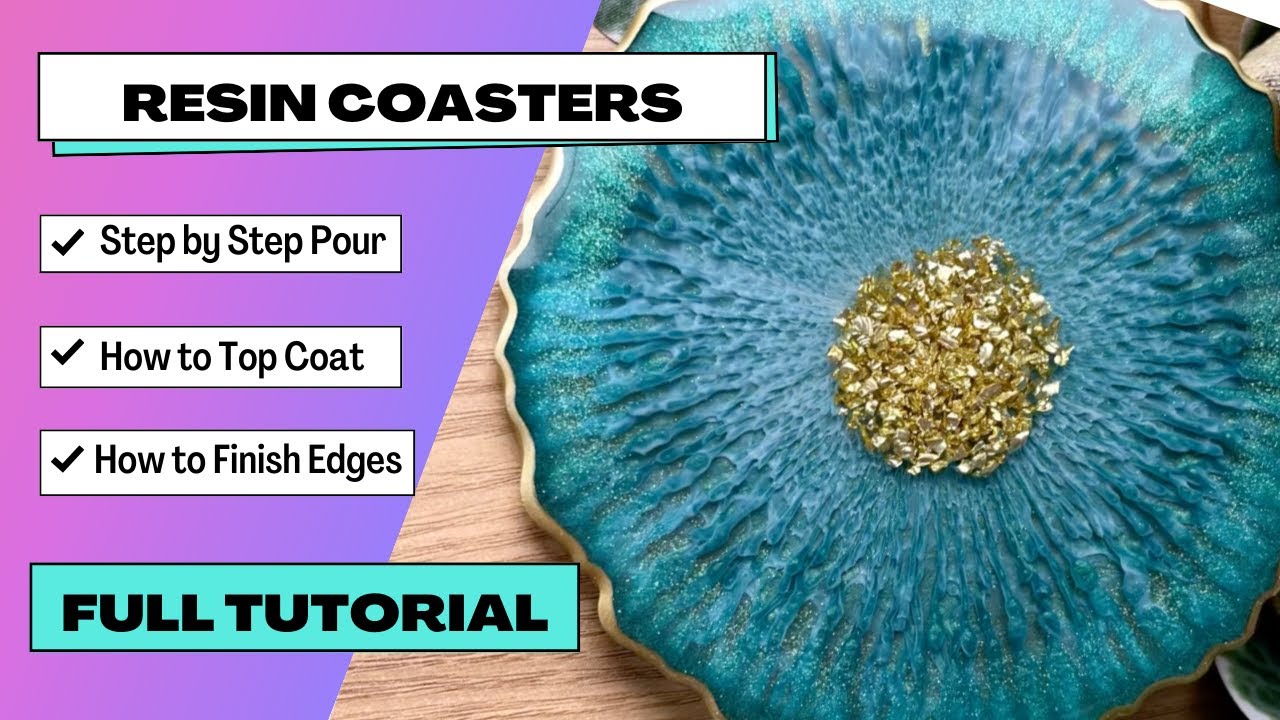 Resin Coaster - Full Tutorial DIY Plus How to Top Coat and Finish Edges