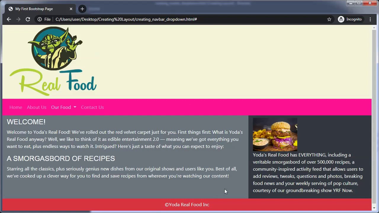 Adding Dropdown Menu to Navbar in Bootstrap 4