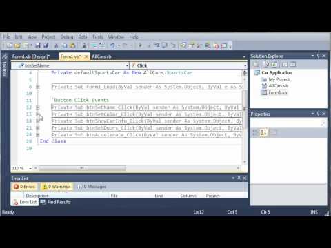Visual Basic Tutorial - 111 - Car Part 6 More On Inheritance Video Lecture - Mastering Visual ...