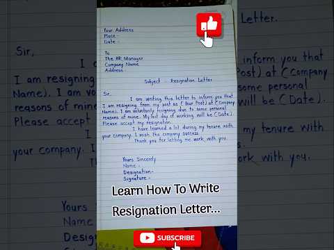 How To Write Resignation Letter || Resign Letter || Job Resignation Letter || Resign Letter Format
