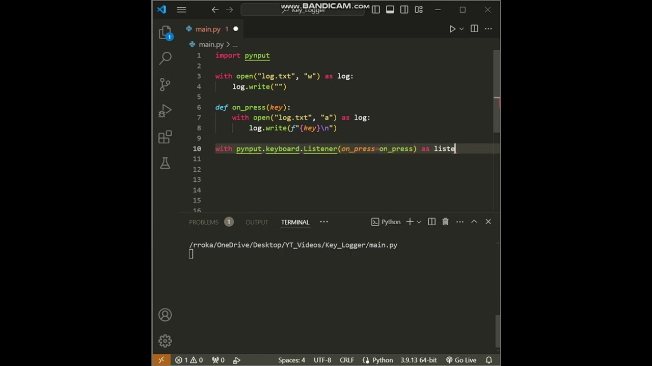 Building a Simple Keylogger in Python! 🖥️💡 #pythontutorial #coding