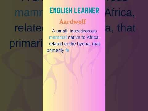 English Word - Aardwolf - Meaning With An Example #englishwords #learnenglish #quickenglish