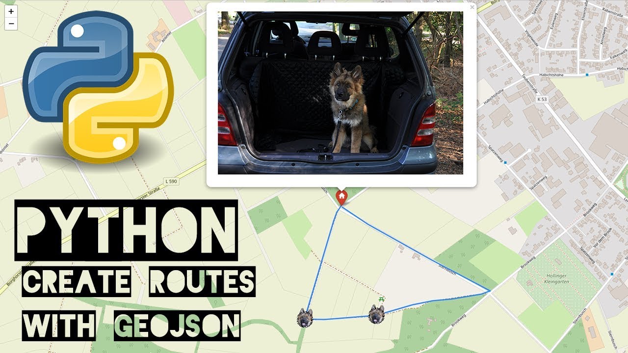 Python Geojson, Folium & Leaflet -  Create Maps & Routes