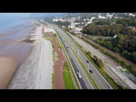 Penmaenmawr Beach and Promenade, A55, DJI mini 2