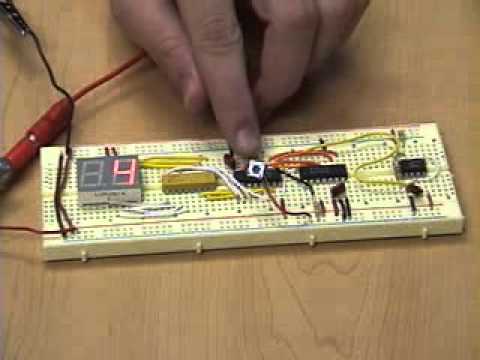 Mechatronics Lab - decade counter and display circuit driven by a 555 timer