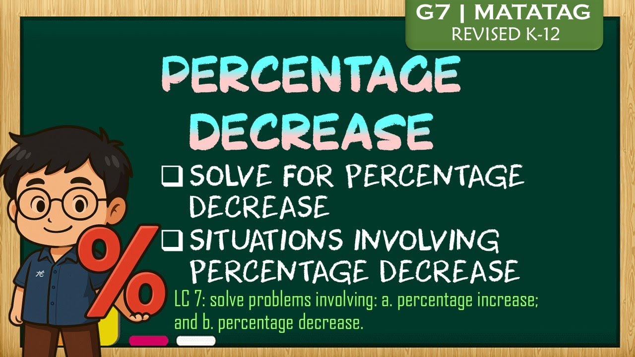 PERCENTAGE DECREASE: Finding the missing value | Grade 7 - Quarter 1 | MATATAG [TAGALOG MATH]