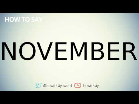 How to Say "November"