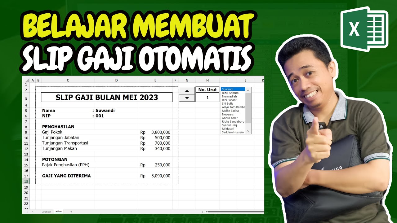 Cara Membuat Daftar Gaji Karyawan dengan Excel - Slip Gaji Otomatis dan Simpel
