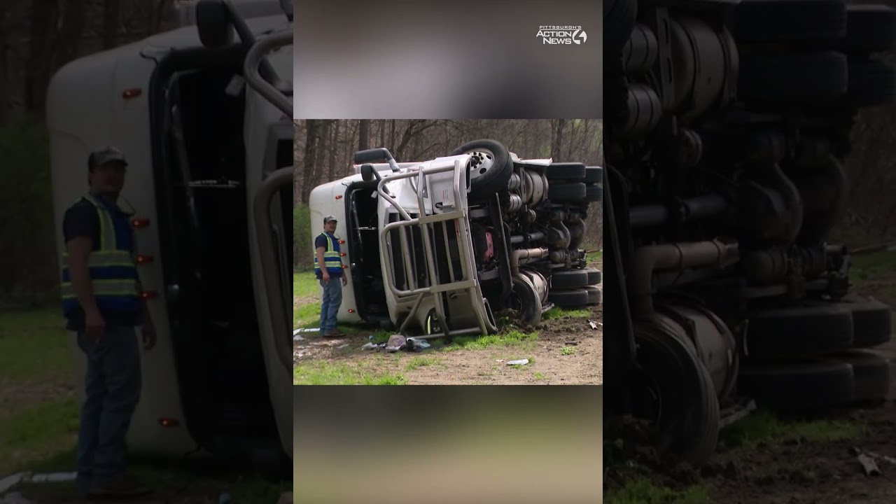 Woman injured after tractor-trailer rollover crash on I-79