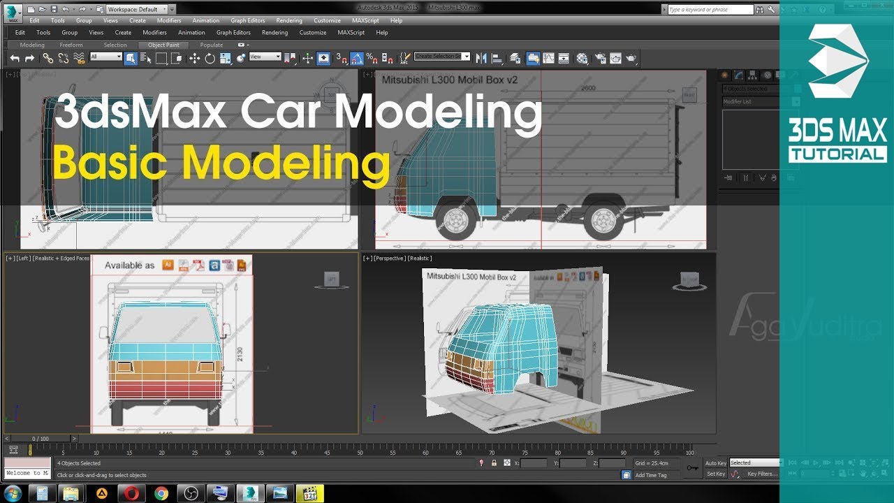 3ds Max Car Modeling Tutorial - Part 2 | Basic Modeling