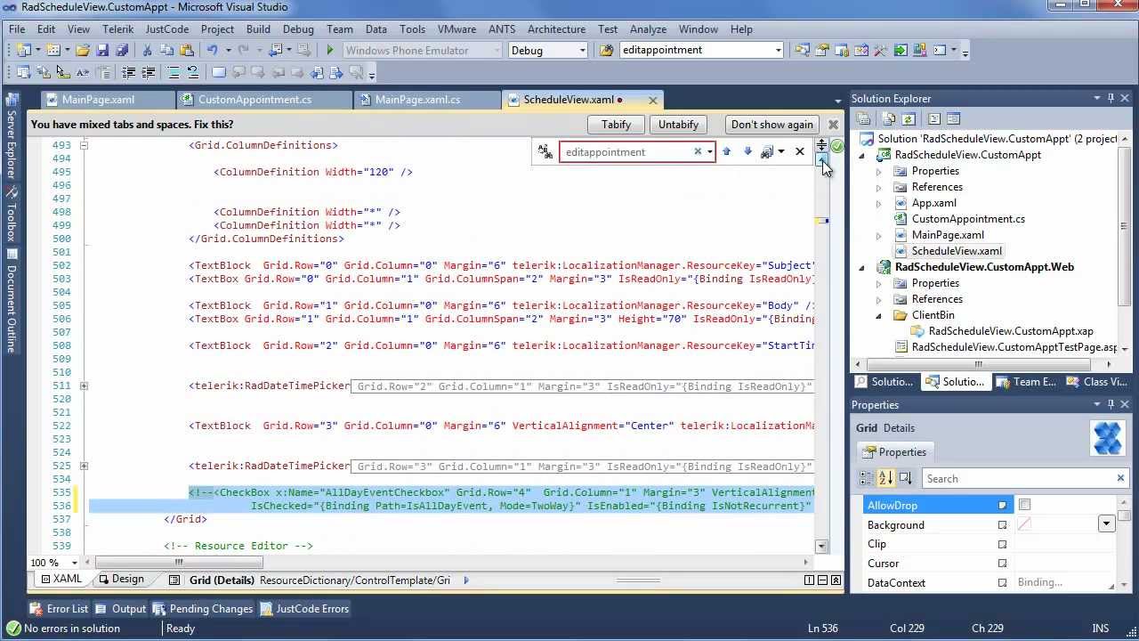 ScheduleView - Part 2: Using Custom Appointments (Silverlight & WPF)