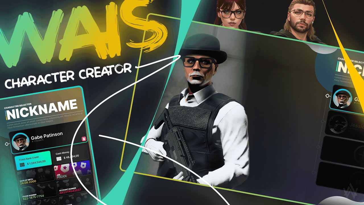 Fivem - Advanced Multicharacter | Special Animations | Special Design | [ ESX / QB]