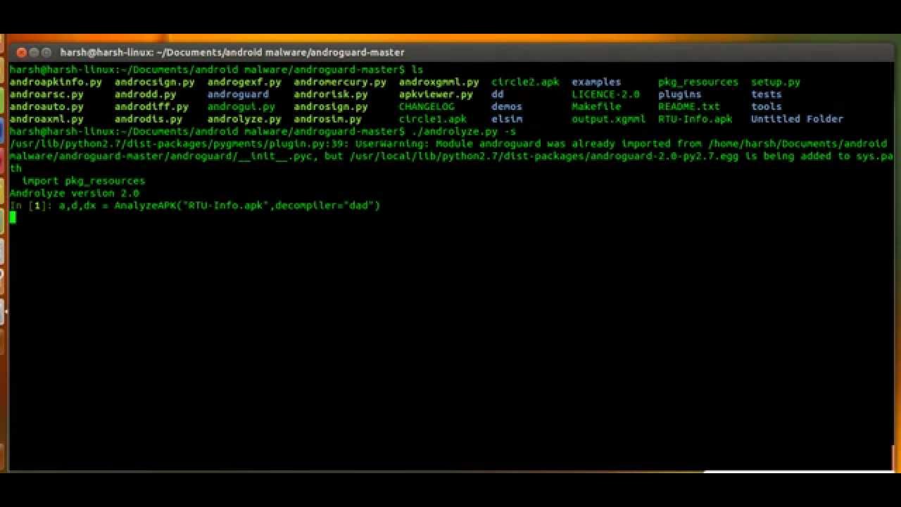 Reverse Engineering using Androguard