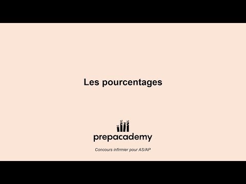 Les pourcentages - Concours infirmier pour AS/AP