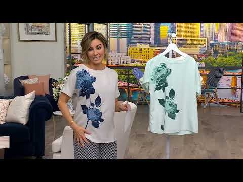 BEAUTIFUL by Lawrence Zarian Floral Printed Dolman Sleeve Top on QVC