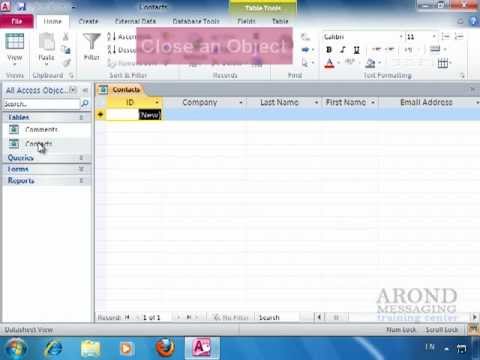 Using Access 2010 - Open and Close an Object
