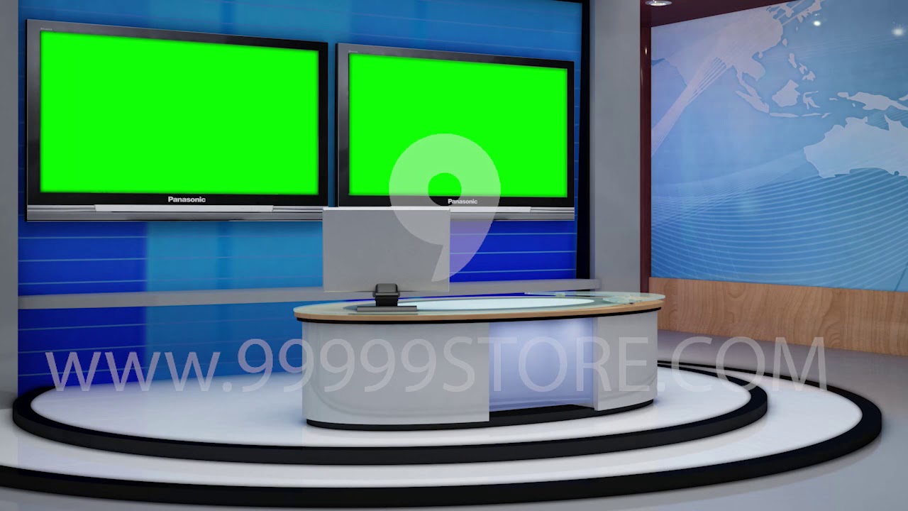 Virtual Set Green Screen 4K STUDY 01