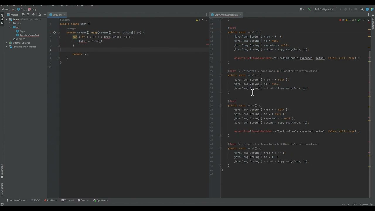 Open Symflower's log in JetBrains' IntelliJ IDEA and Goland