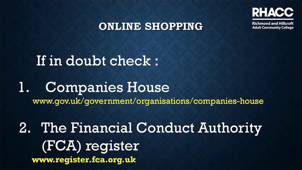 Online Shopping & Fake Websites Safety at RHACC