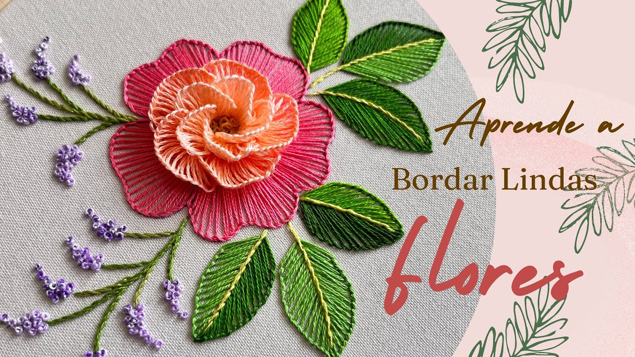 Hand Embroidery of Flowers and Leaves for Beginners!