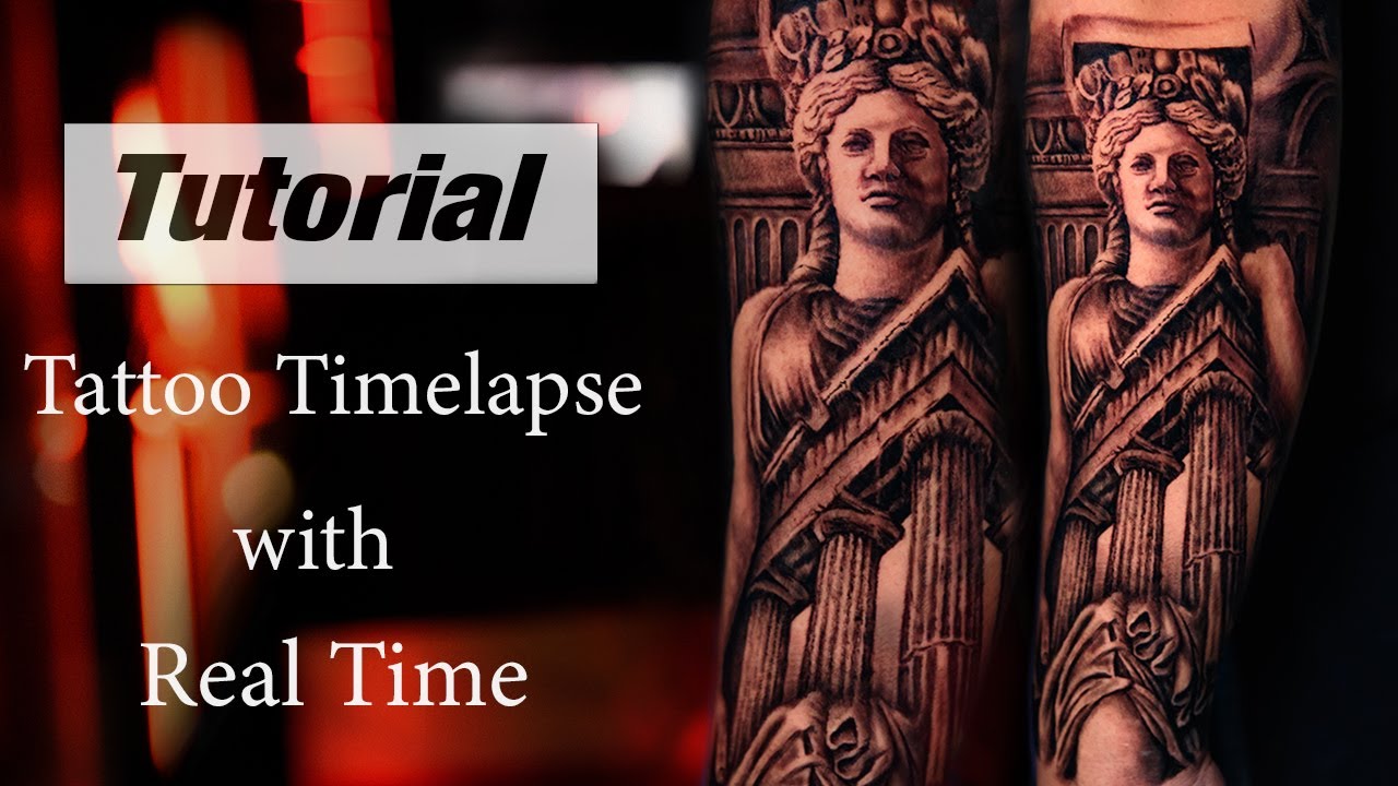 Tattoo Timelapse with Real Time - Greek Statue