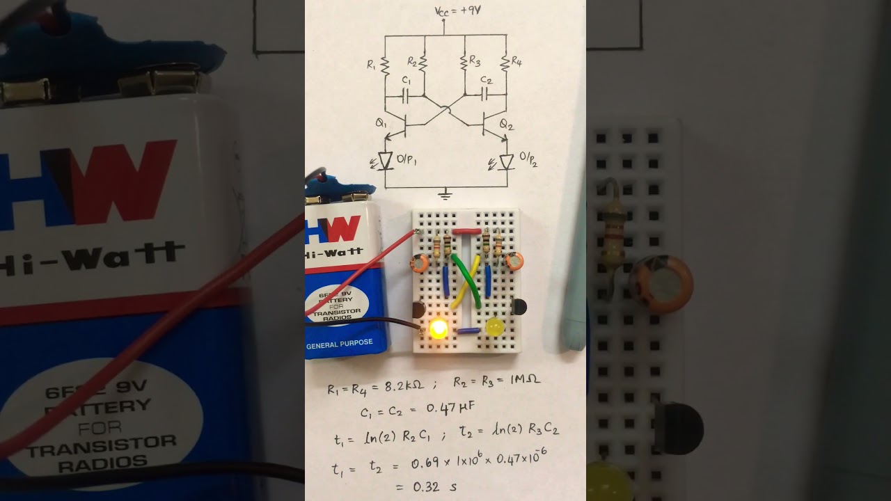 Astable Multivibrator using Transistors