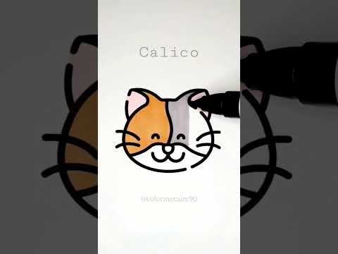 Calico Cat | ODDLY SATISFYING COLORING #shorts #subscribe