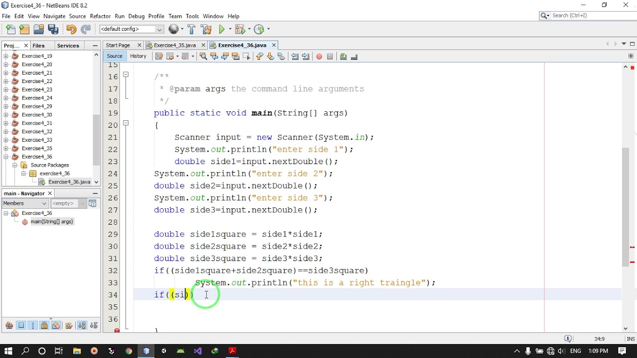 (Sides of a Right Triangle) java how to program exercise 4.36
