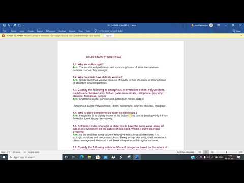 Solid state 01 NCERT Question with Answer By Ravi Ranjan Sir