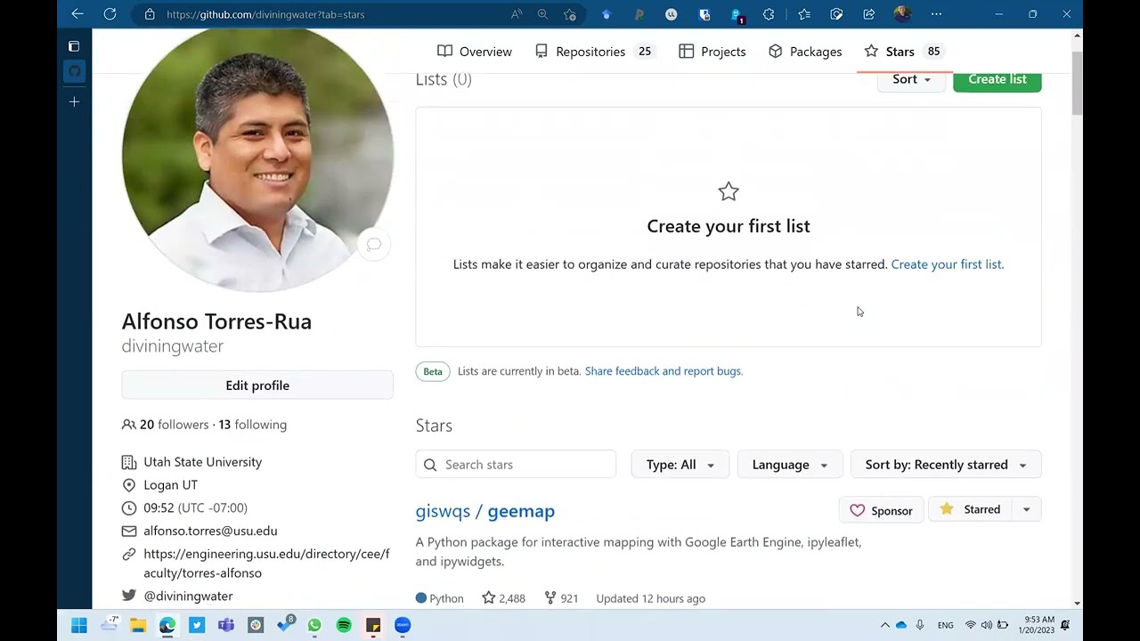 Lab 1 Use of Github with Windows and CUAHSI HydroShare JupyterHUB