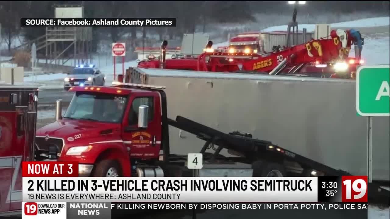 2 dead after crash involving semi-truck in Ashland County: OSHP